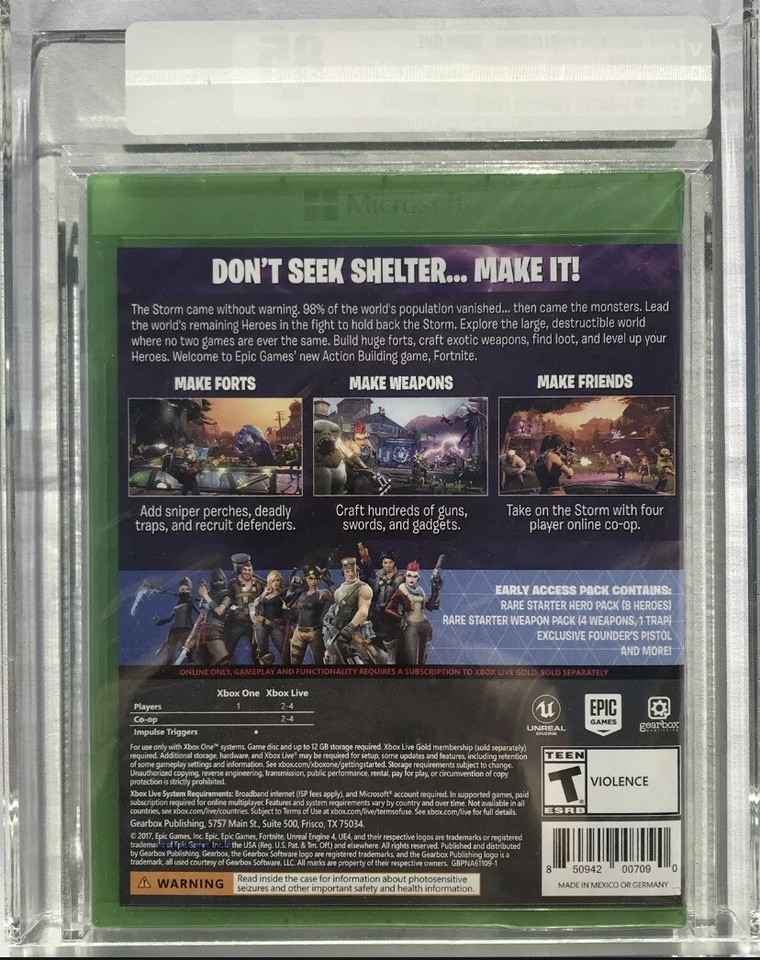 Fortnite DISC SEALED! FIRST PRINT! VGA 85!! EXTREMELY RARE! (Xbox One ...