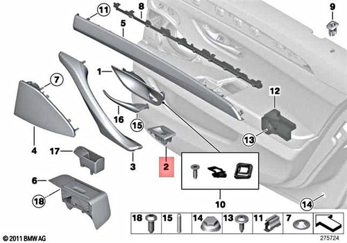 Genuine BMW Hybrid 5 F10 F11 F18 518d 520d Trim Power Window Right ...