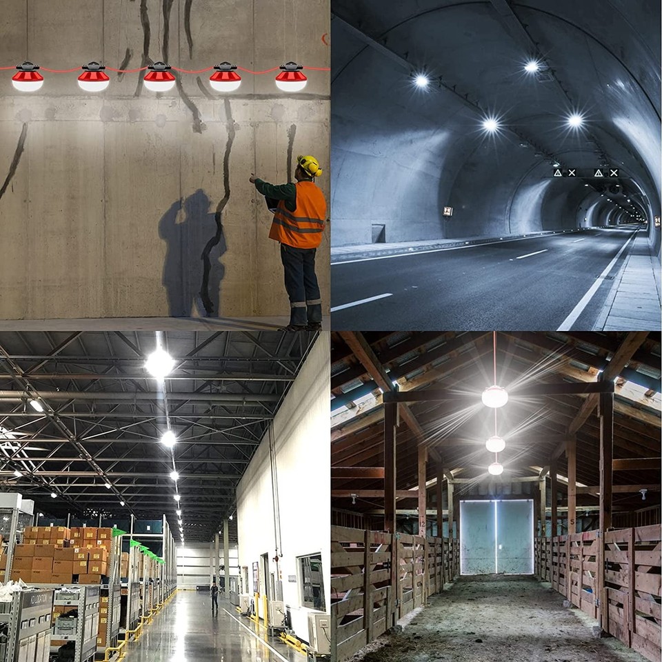 200FT Construction String Lights Connectable Waterproof Industrial ...