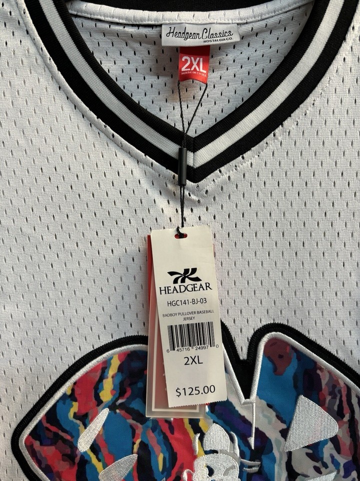 Notorious B. I. G. Bad Boy Pullover Baseball Jersey Size 2XL Head Gear ...