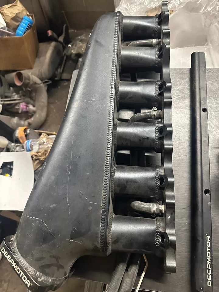 1989-2001 RB25 Deepmotor Black Intake Manifold, Fuel Rail, Throttle ...