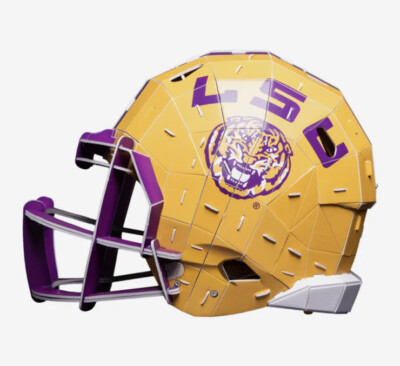LSU Tigers- FOCO NCAA Team Football Helmet 3D Model Puzzle Kit 46 Piece ...