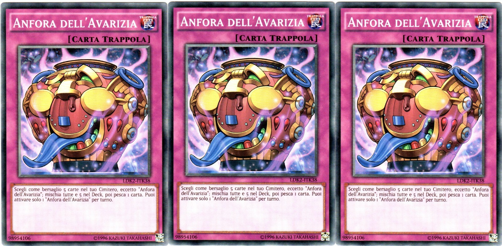 YU-GI-OH! 3x ANFORA DELL'AVARIZIA LDK2-ITK38 COMUNE ITALIANO | eBay