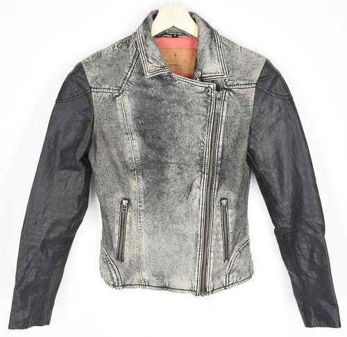 GOOSECRAFT Jacket Women's MEDIUM Real Leather Asymmetrical Zip Biker | eBay