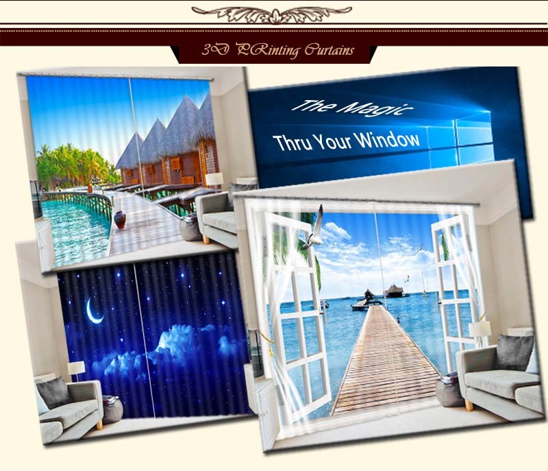 Prosperous City Night 3D Curtain Blockout Photo Printing Curtains Drape Fabric | eBay