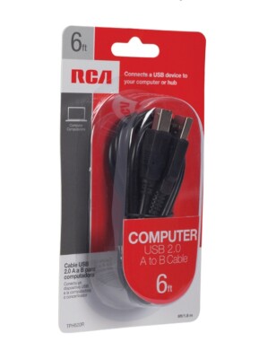 RCA Computer USB 2.0 A to B Cable 6-Feet (TPH520R) NEW | eBay
