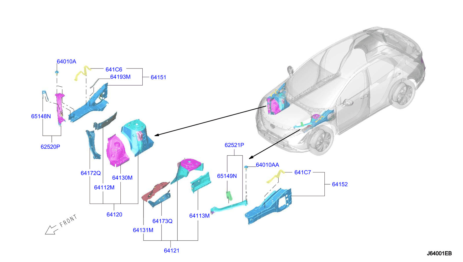 Genuine Nissan Radiator Support Side Panel Bracket 65149-5MP0A for sale ...