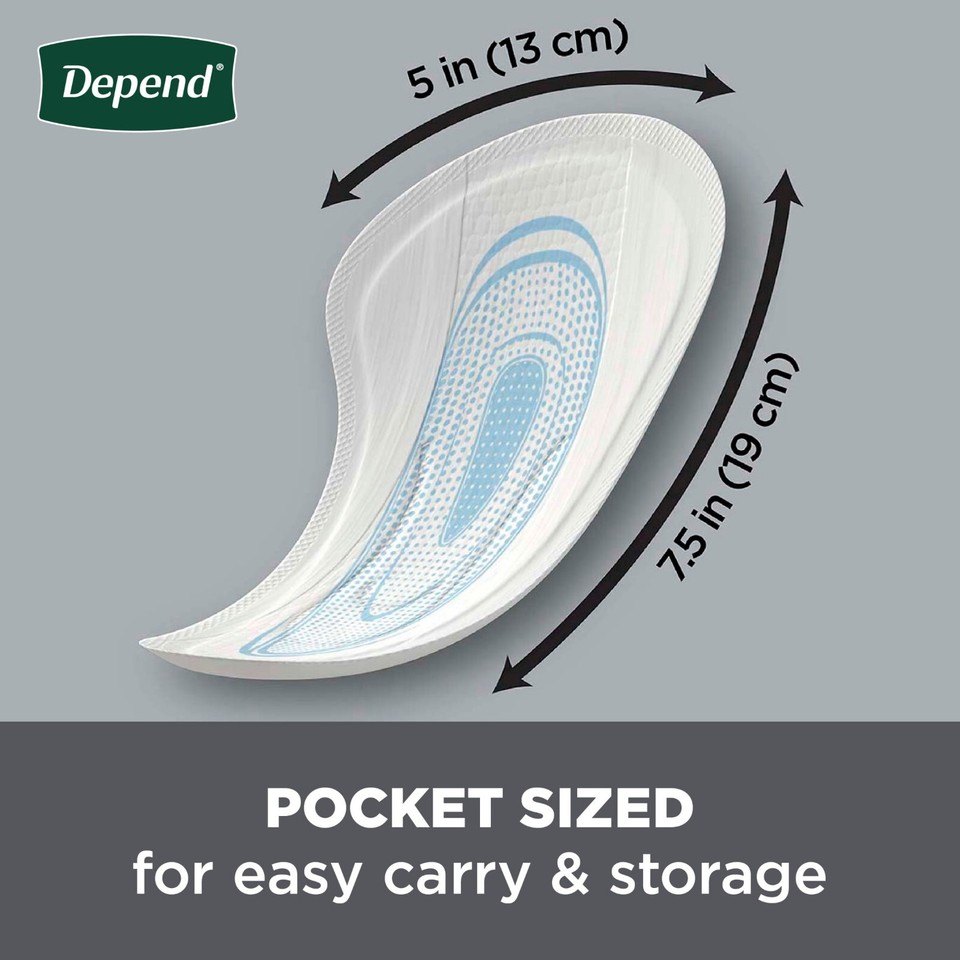 Depend Shield Incontinence Pads for Men Bladder Control Pads, Light, 58 ...