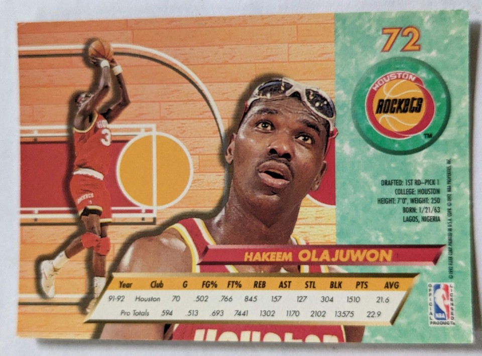 HAKEEM OLAJUWON, 1992-93 FLEER ULTRA #72 | eBay