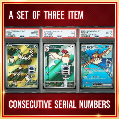 Pokeka Pidgey Pidgeot AR SAR PSA10 PSA9 Pokemon Card Black Flame Zabo ...