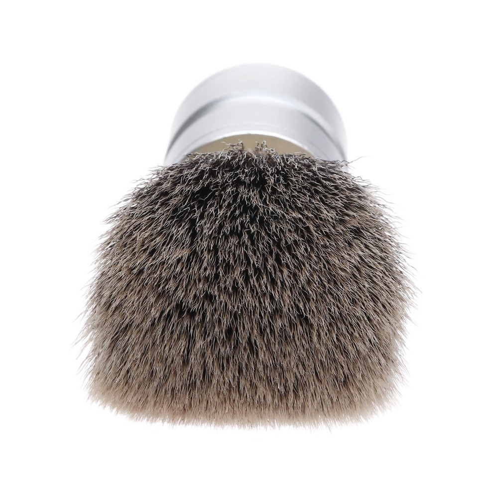 Stylish Badger Shaving Brush Aluminum Handle for Comfortable Shave Men ...