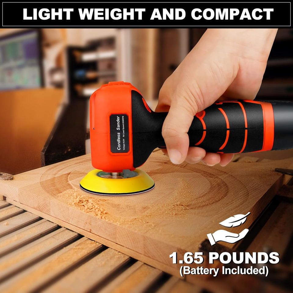 Cordless Sander, 3" Palm Sander with 16.8V 3.0Ah Li-Ion Battery ...