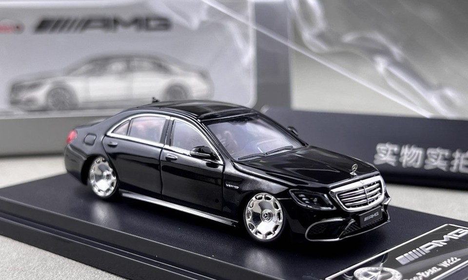 AL RM 1:64 Black S63 W222 V12 VIP Luxury Sedan Sports Model Diecast ...