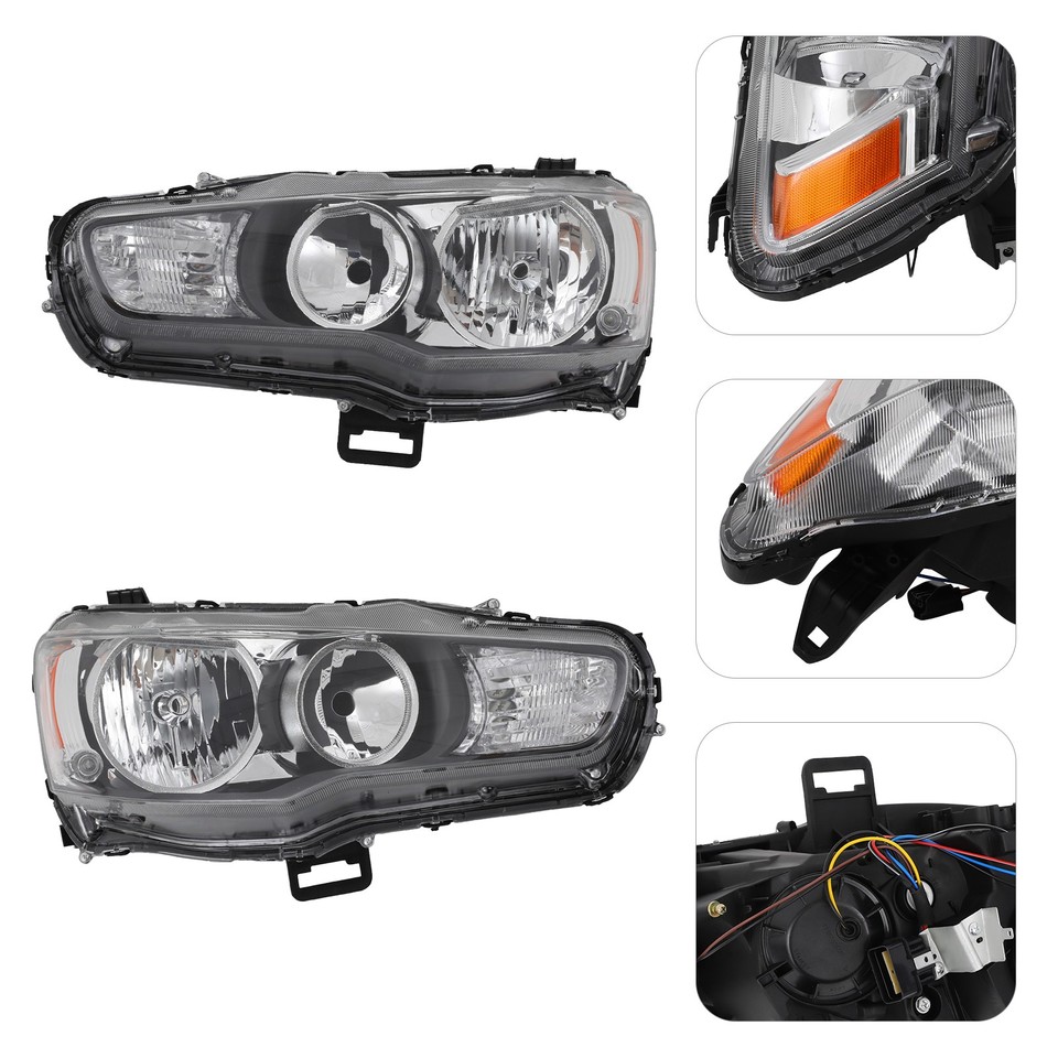 Halogen Headlight For 2010-2013 Mitsubishi Outlander, Left&Right Side ...