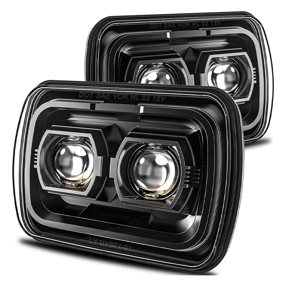 Pair DOT 5X7" 7x6" LED Headlights For Toyota Supra & for Chevy Corvette ...