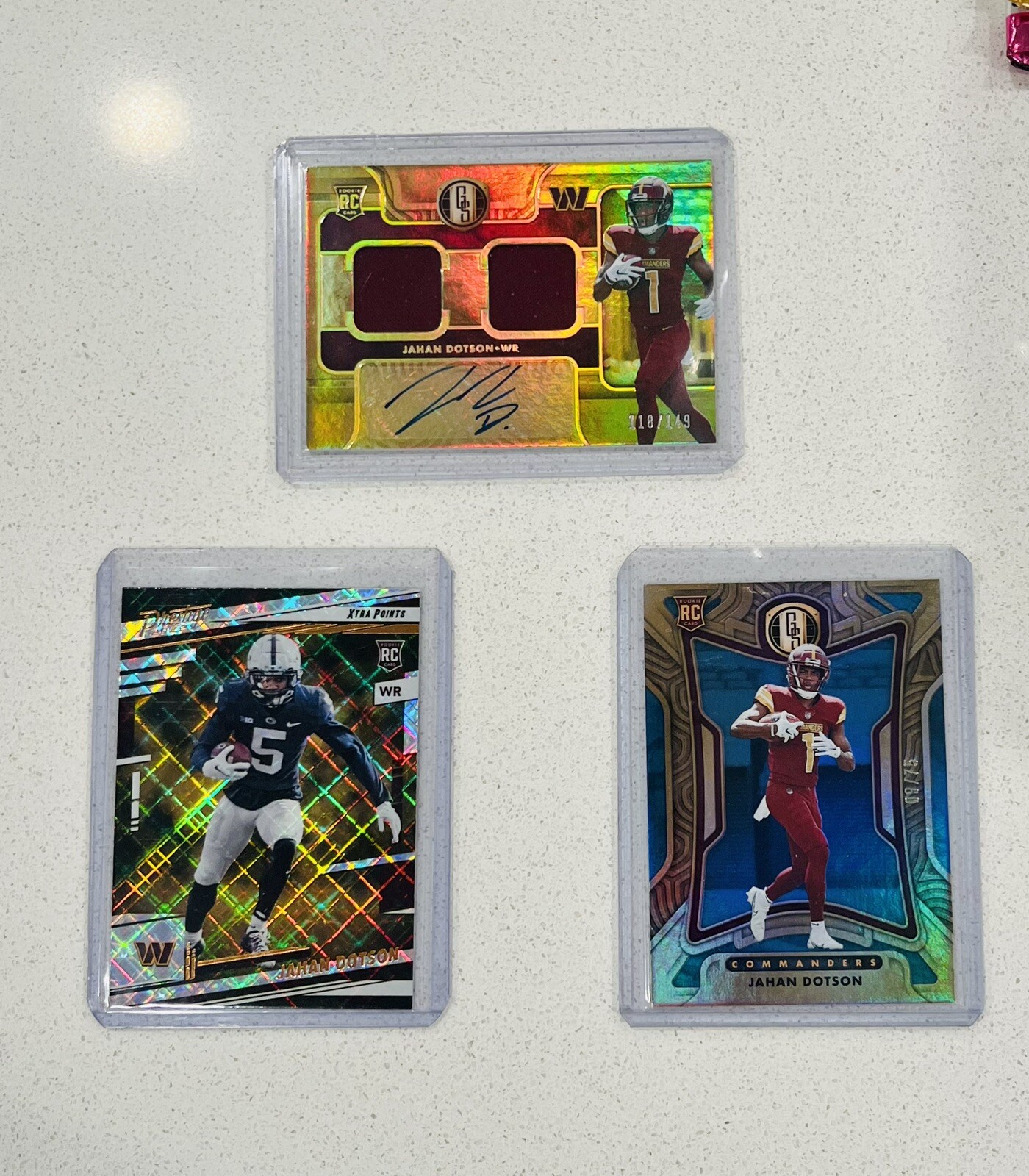 2022 Jahan Dotson Gold Standard RPA Dual Patch #/149, XTRA Pts RC ...