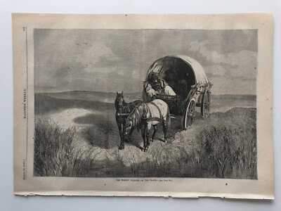 1870 Harper’s Antique Print A Whiskey Peddler Wagon On The Great Plains ...