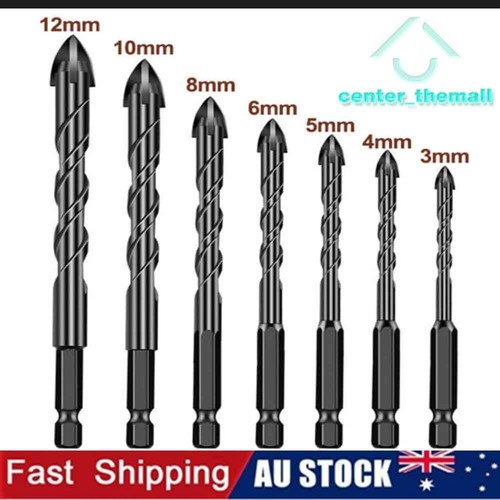4-Edge Cross Drill Bit Set 7pcs, Masonry Drill Bit Set, Hex Shank Drill ...