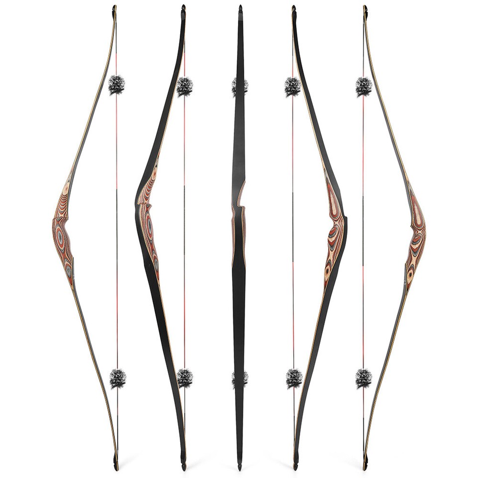 58" Traditional Longbow Triangle Bow Recurve Bamboo Core Limbs Archery ...