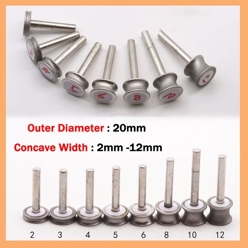 2mm -12mm Diamond Burr Grinding Drill Bits Concave Wheel Coarse / Fine ...