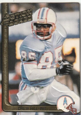 FREE SHIPPING-MINT-1991 Action Packed #93 Drew Hill Houston Oilers ...