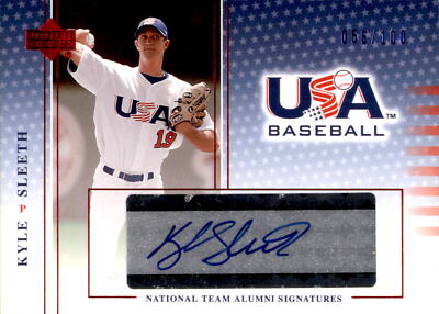2004-05 USA Baseball National Team Alumni Sig Auto Blue KS Kyle Sleeth ...