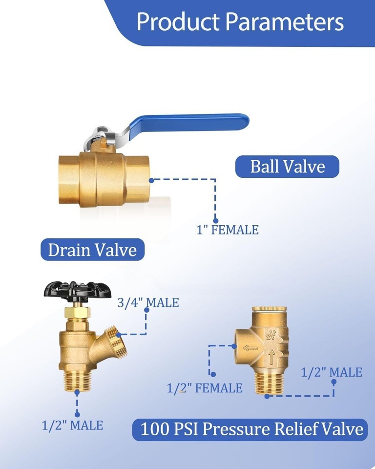 1"x 11"Well Pressure Tank Tee Kit for Water Well Pressure Tank, Well ...