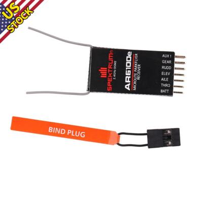2.4GHz 6CH AR6100e RC Receiver w/ Bind Plug Cable for Spektrum DSM2 ...