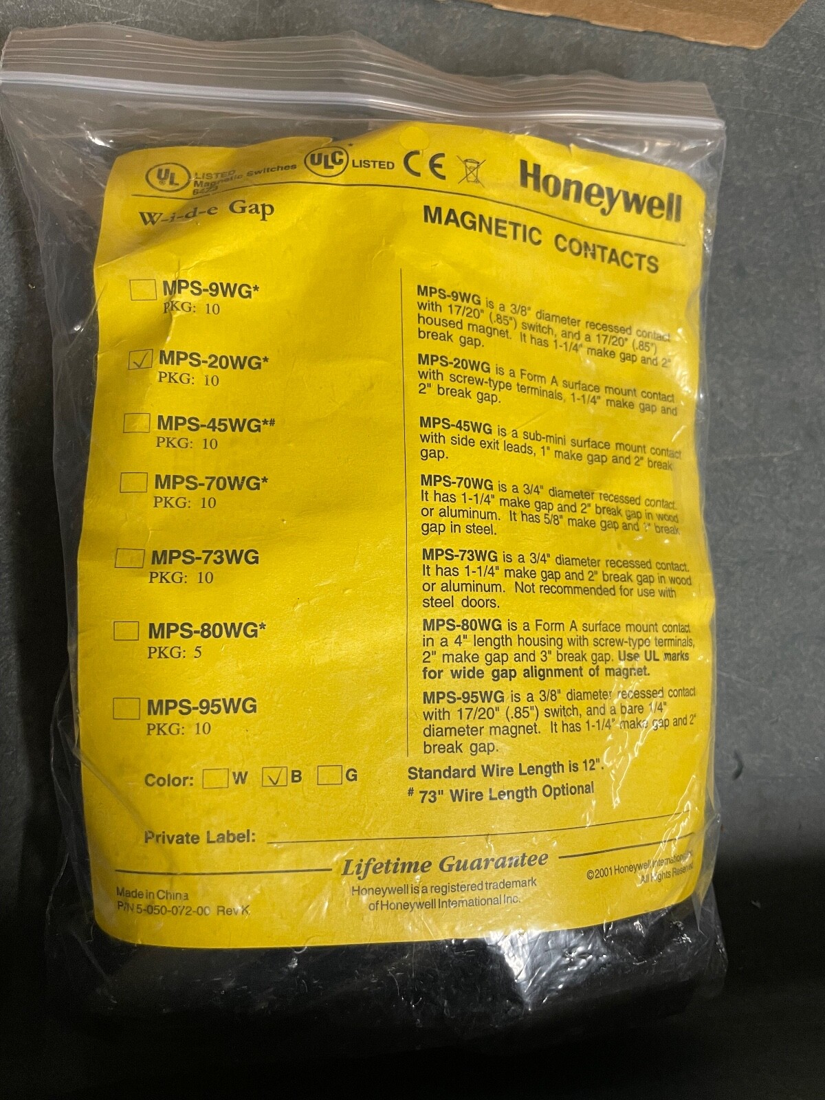 () Honeywell MPS-20WGw Security Magnetic Switch Contacts for sale ...