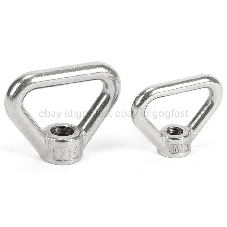 304 STAINLESS LIFTING EYE NUTS TRIANGLE RING NUT BOLT M8 M10 M12 M14 ...
