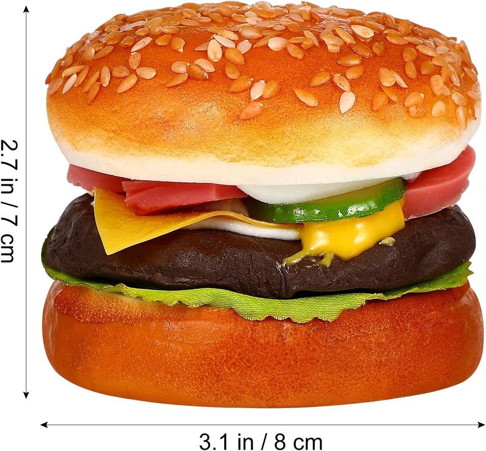 Artificial Hamburger Fake Burger Realistic Food Display Props Orange | eBay