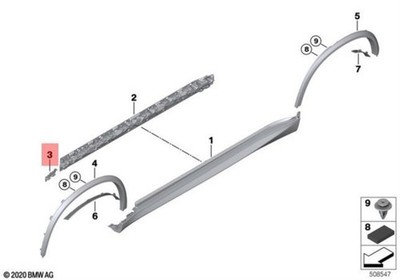 Genuine BMW X5 M F95 G05 X5 25dX 30dX 30iX BRACKET SIDE PANEL LEFT ...