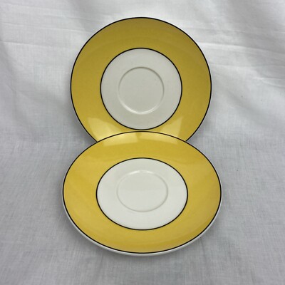 Maxwell Williams Riviera Tea Cup Saucers Set of 2 Yellow | eBay Australia
