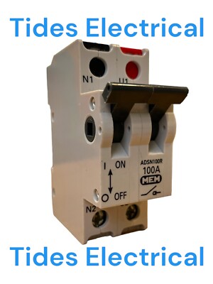 MEM 100 Amp Main Switch Disconnector 100A Double Pole Isolator ADSN100R ...