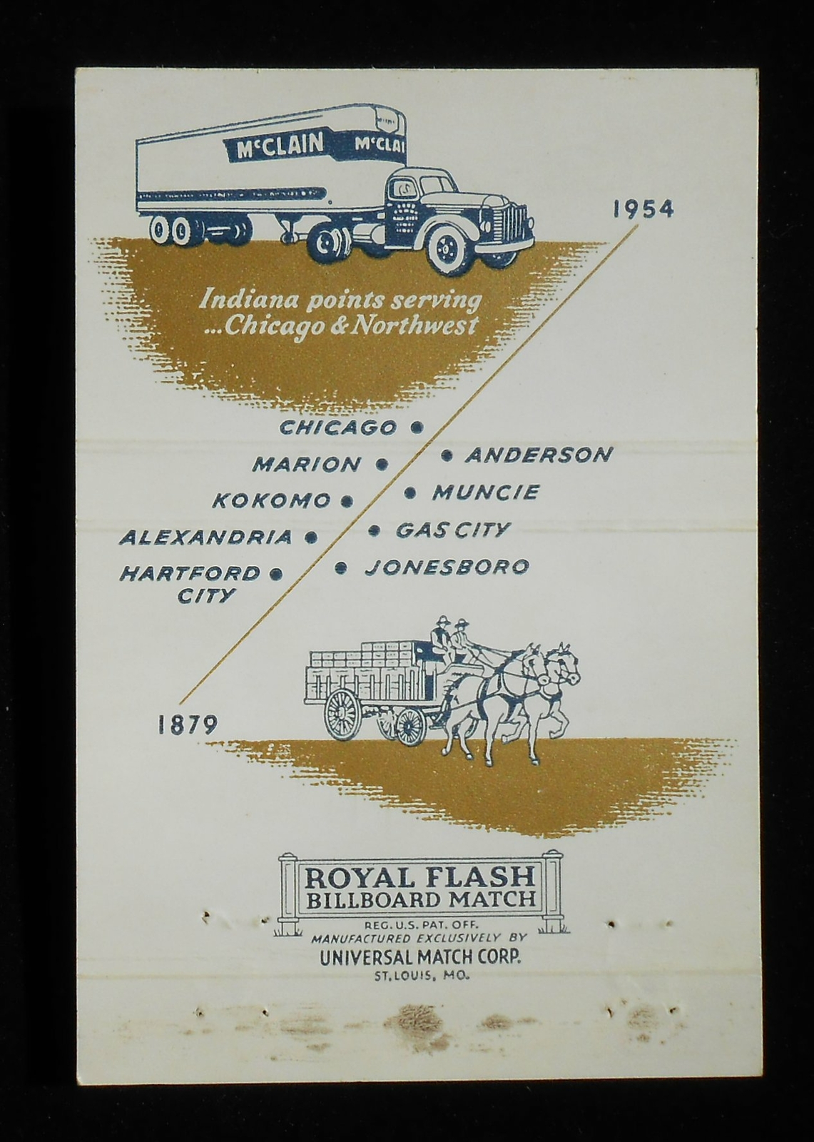 1954 Billboard 75 Years McClain Dray Line Trucking Kokomo Gas City IN ...