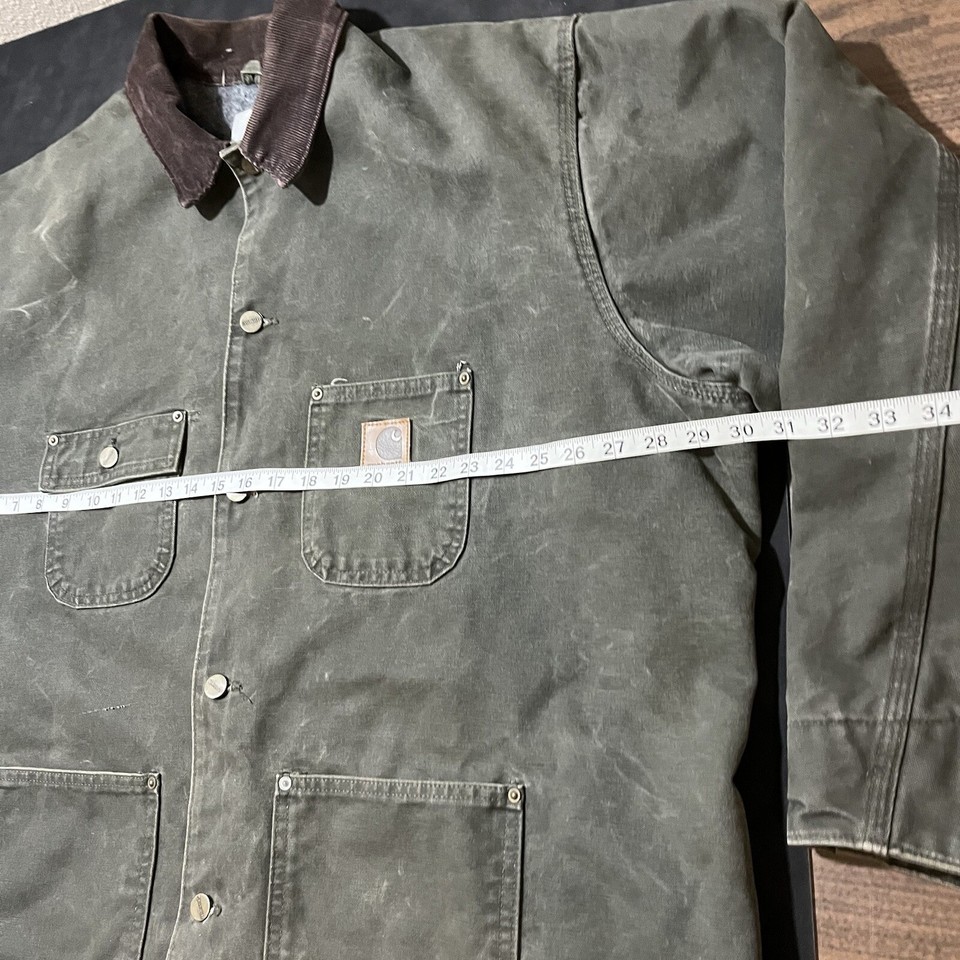 Carhartt Jacket Vintage Green Chore Work Union Made C02 Detroit Blanket ...