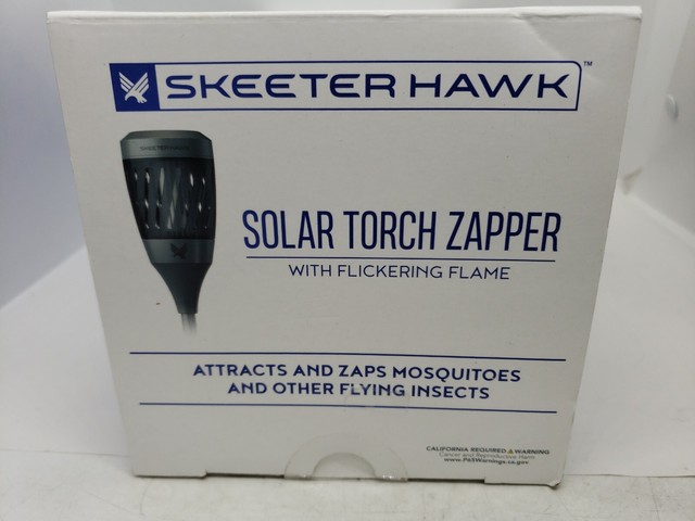 SKEETER HAWK Solar Torch Zapper w/ Flickering Flame Grey SKE-ZAP-1008 ...