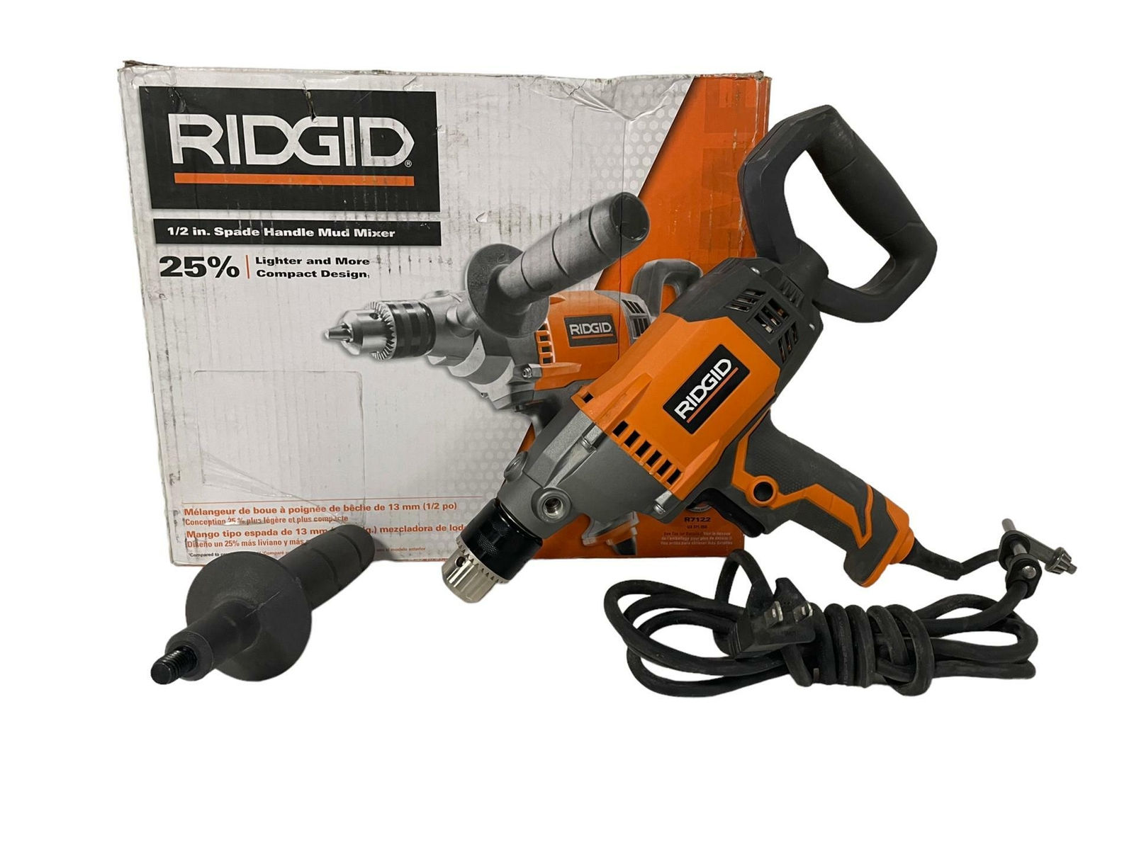 New Ridgid R7122 - 9 Amp Corded 1/2" Heavy Duty Spade Handle Mud Mixer ...