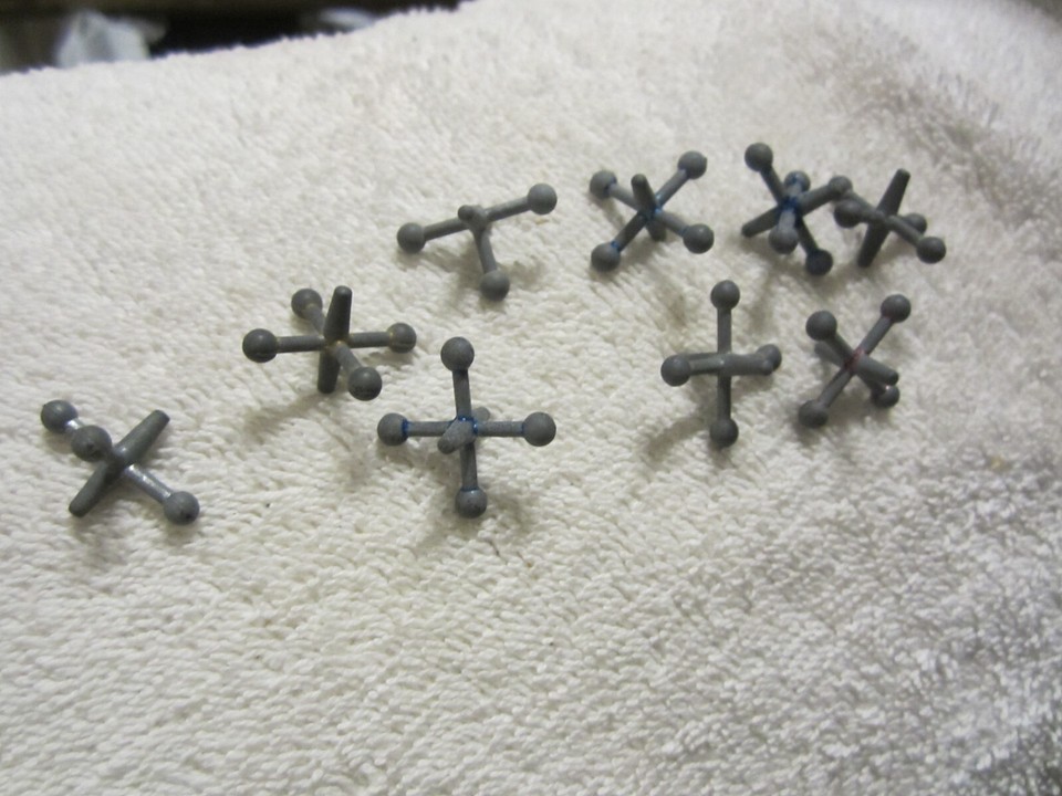 9 Metal Jacks and 1 Red Ball Game Toy VTG retro | eBay