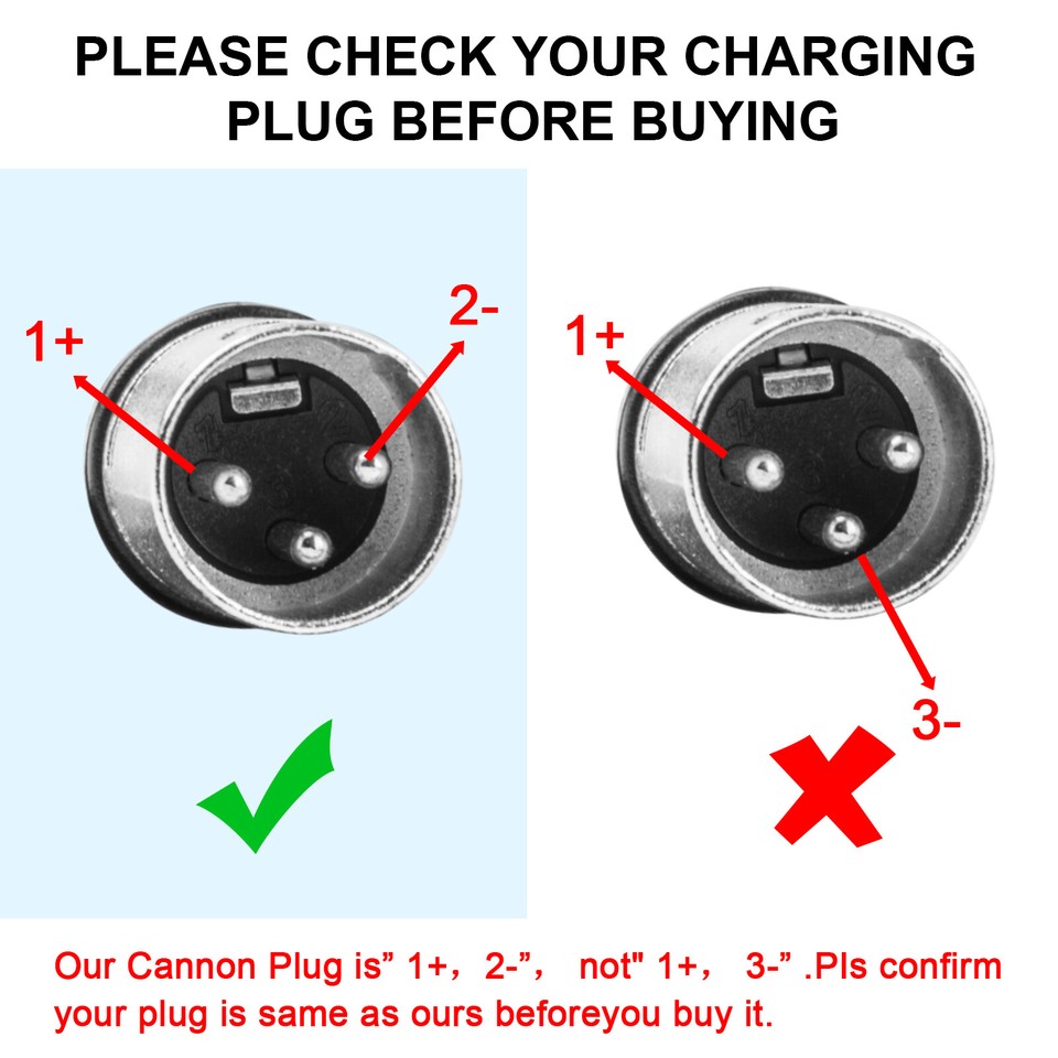 54.6V 2A XLR Male Cannon Head Adapter Charger For 48V Lithium Battery ...