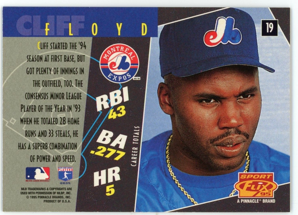 1995 Sportflix Cliff Floyd Card #19 baseball | eBay