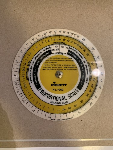 Vtg Pickett No. 106 C Proportional Scale Fractional Inches - Circular ...