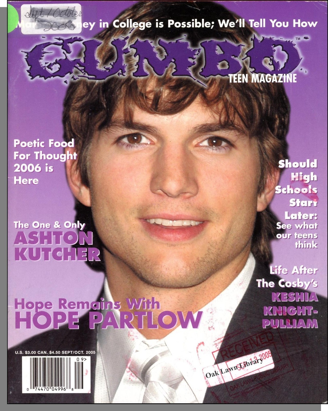 Gumbo Magazine - 2005, September - Ashton Kutcher, Hope Partlow | eBay