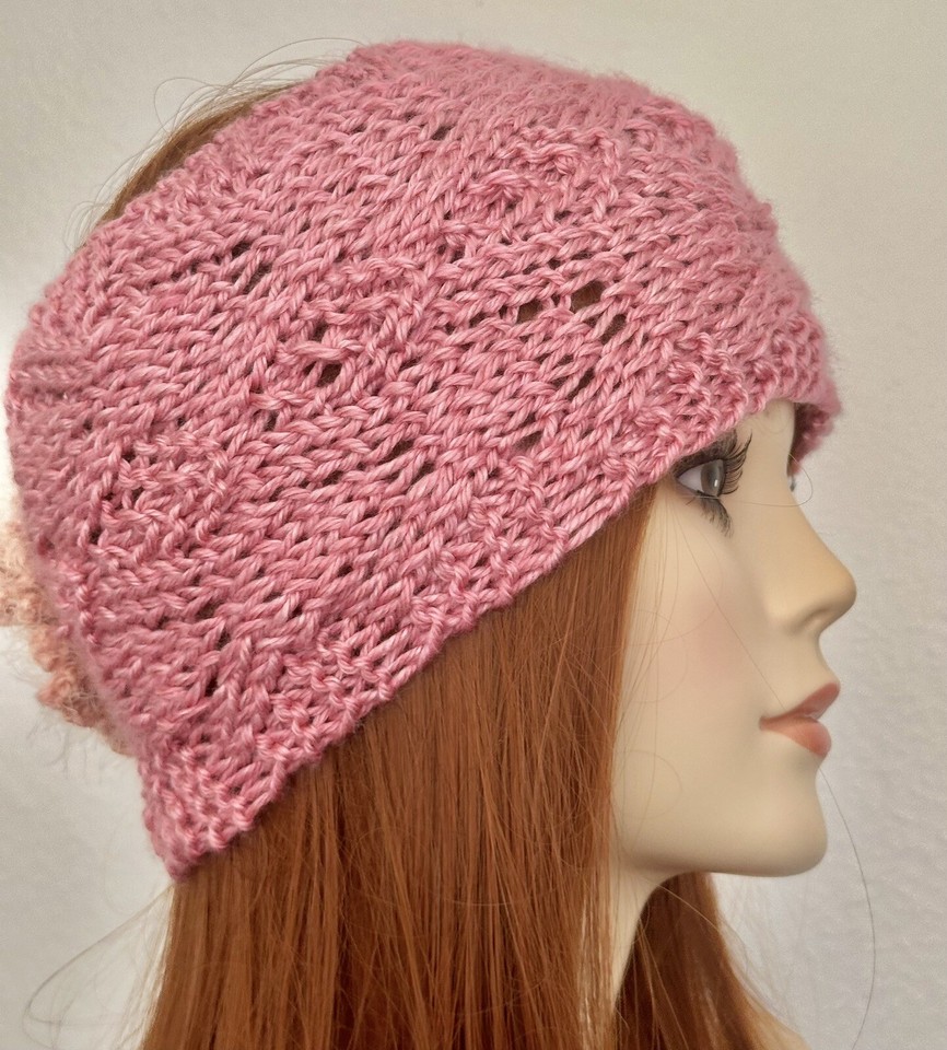 Hand Knits 2 Love Headband Bandana Headwrap Lacey Floral Pearl Pink ...