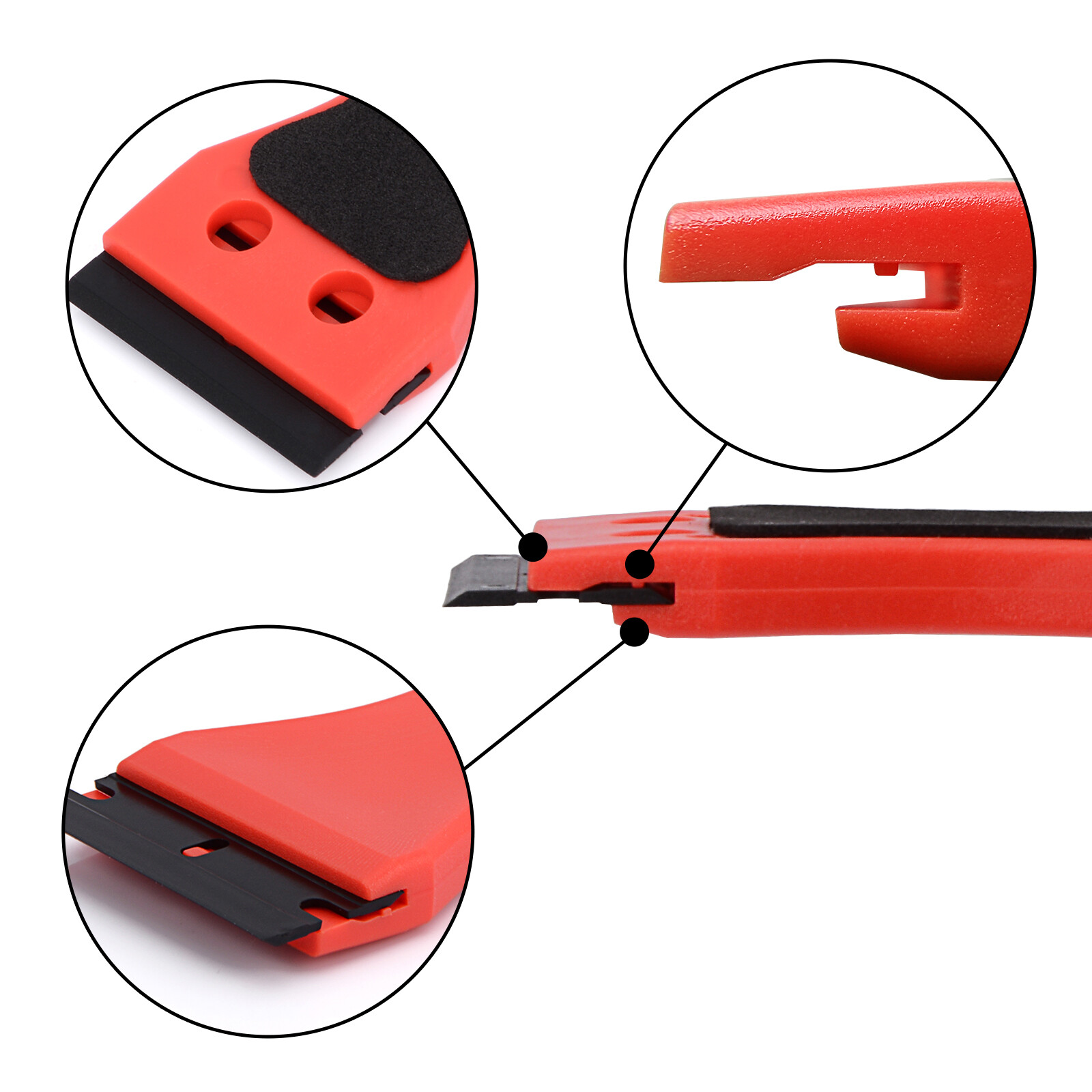 100Pcs Plastic Razor Blades + 2 Pcs Scraper Window Tint Residue Dust ...