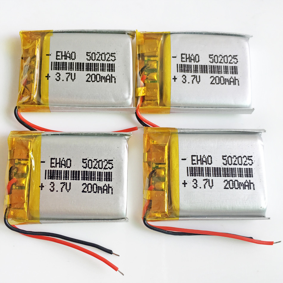 4 PCS 3.7V 200mAh Lipo Battery Cells For Mp3 GPS Bluetooth Smart Watch ...