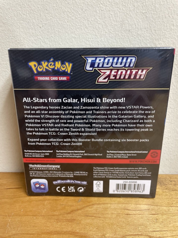 Pokémon TCG Sword & Shield Crown Zenith Booster Bundle Sealed 6 Packs ...