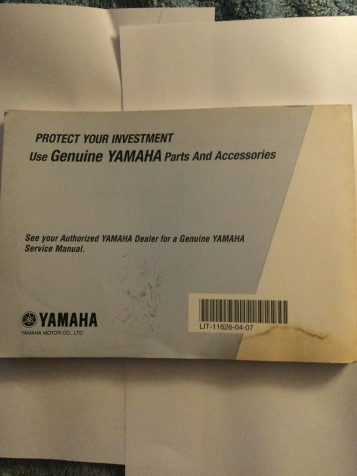 NOS OEM YAMAHA XZV12DL/DKC2 Owners Manual | eBay