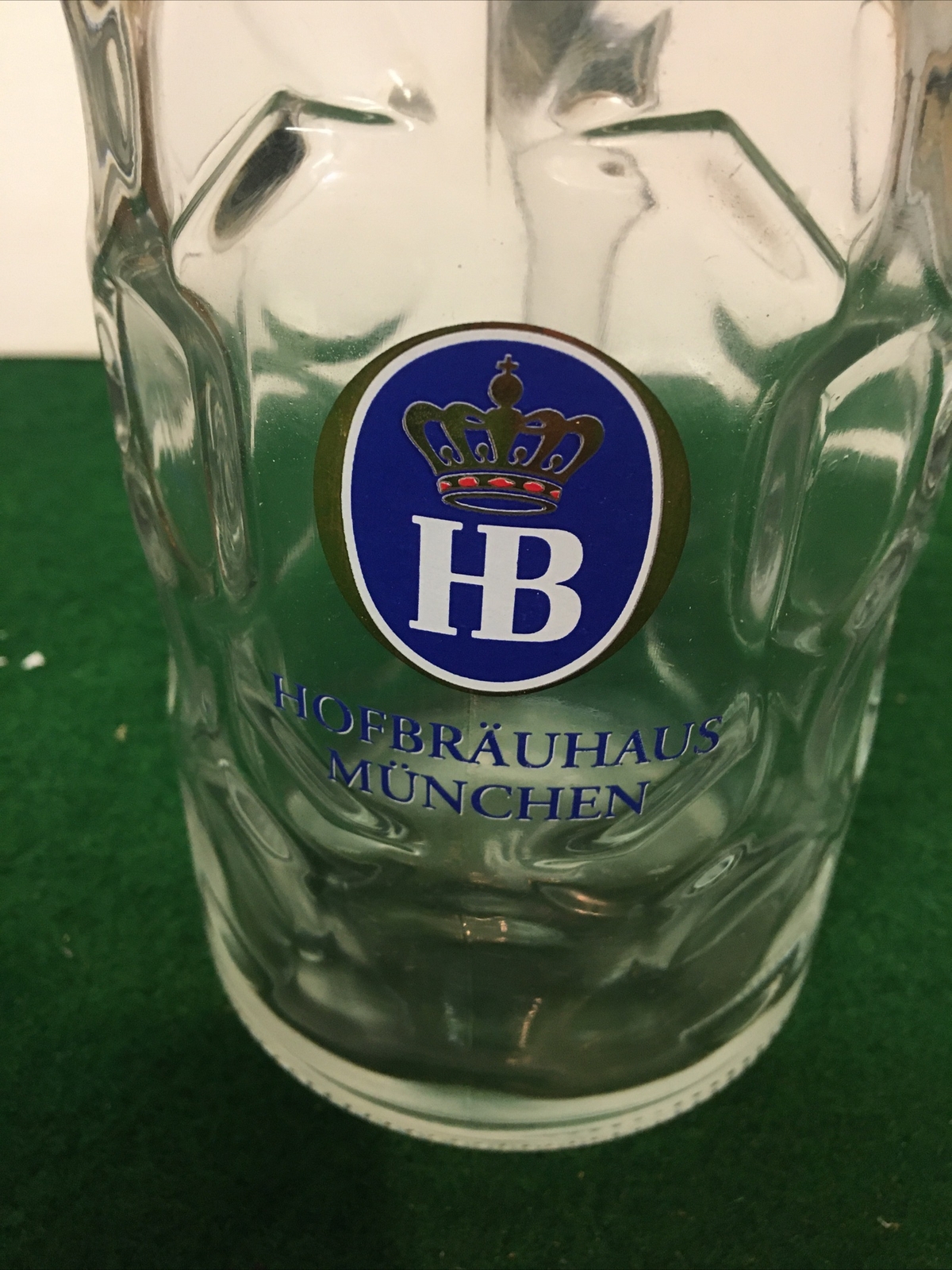 1Liter HB Hofbrauhaus Munchen Dimpled Glass Beer Stein Mug with Handle ...