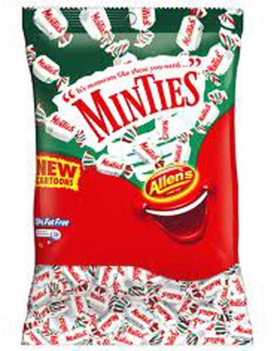 1kg ALLENS MINTIES CHEWY MINT LOLLIES BULK CANDY WHITE SWEETS ...